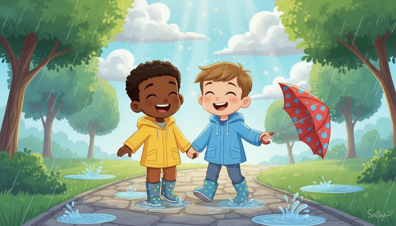 Rainy Day Adventure for Kids | Leo and Allen in the Rain